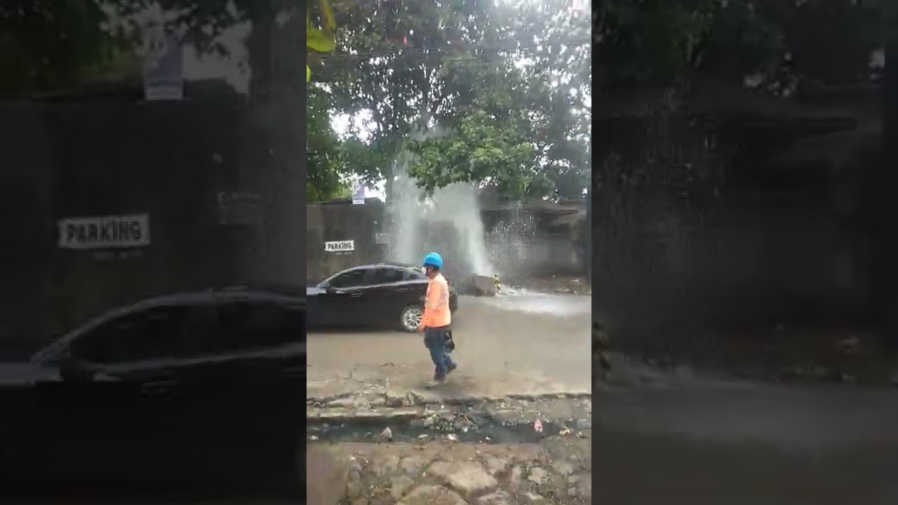 sumabog ang fire hydrant NG nawasa d2 mlpit cemex antipolo - YouTube