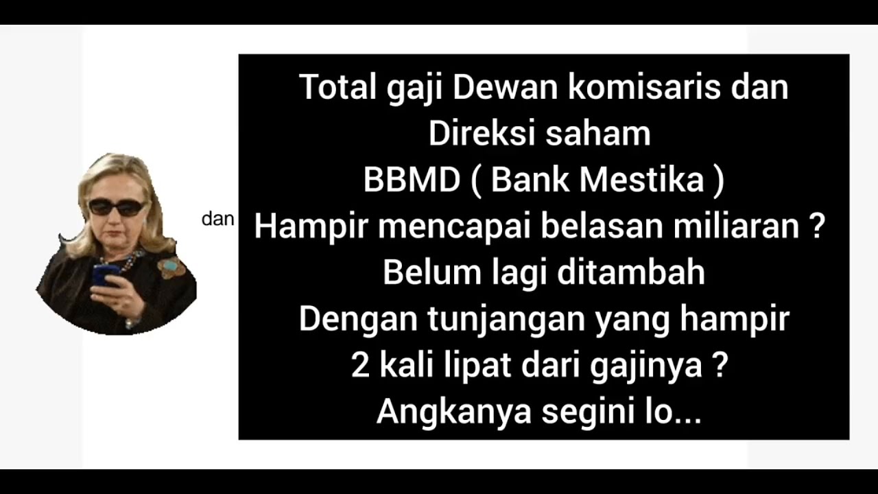 Gaji dari manajemen Saham BBMD ( Bank Mestika ) mencapai miliaran ...
