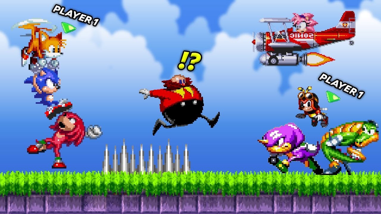 Jugando con 3 Personajes al Mismo Tiempo con Team Sonic & Team Chaotix ...