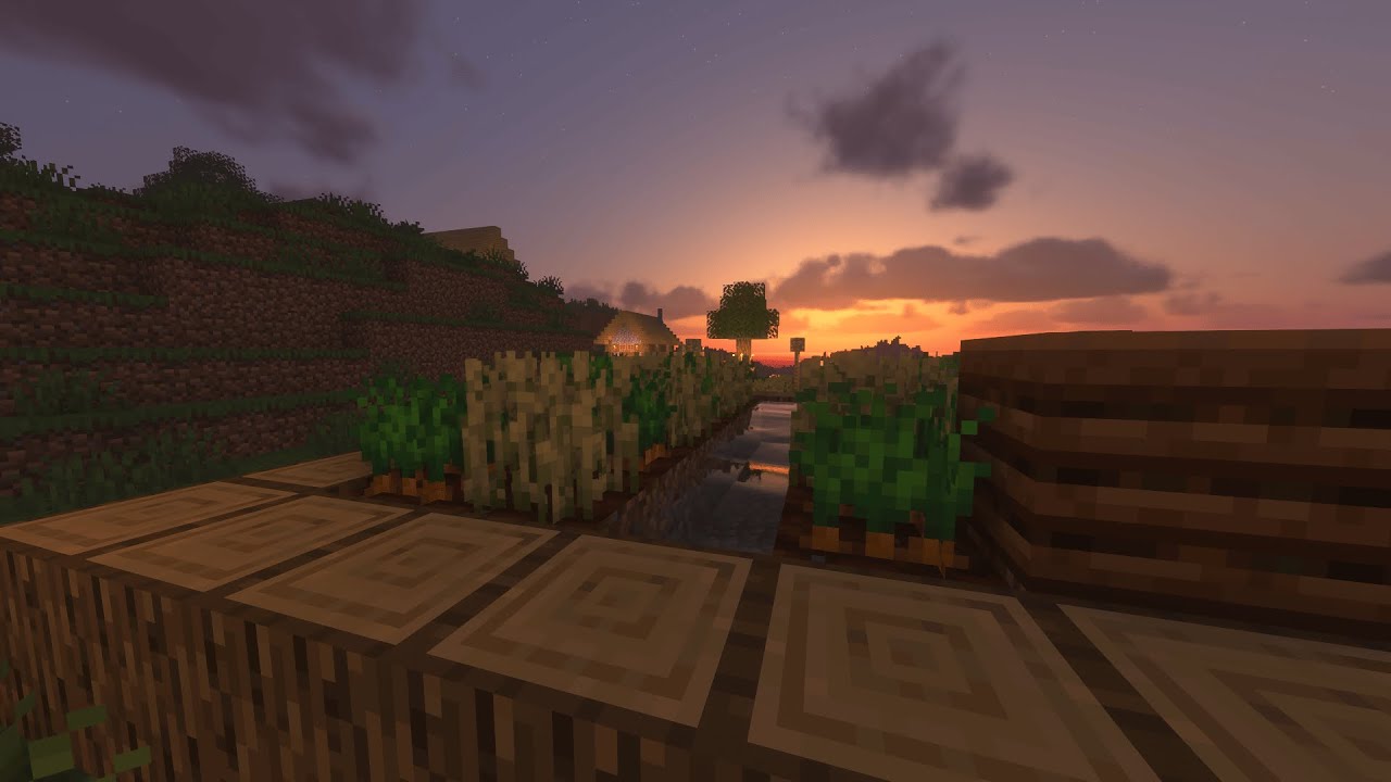 Minecraft Farm Sunset Ambience | 3 Hours of Peaceful Relaxation [4K ...
