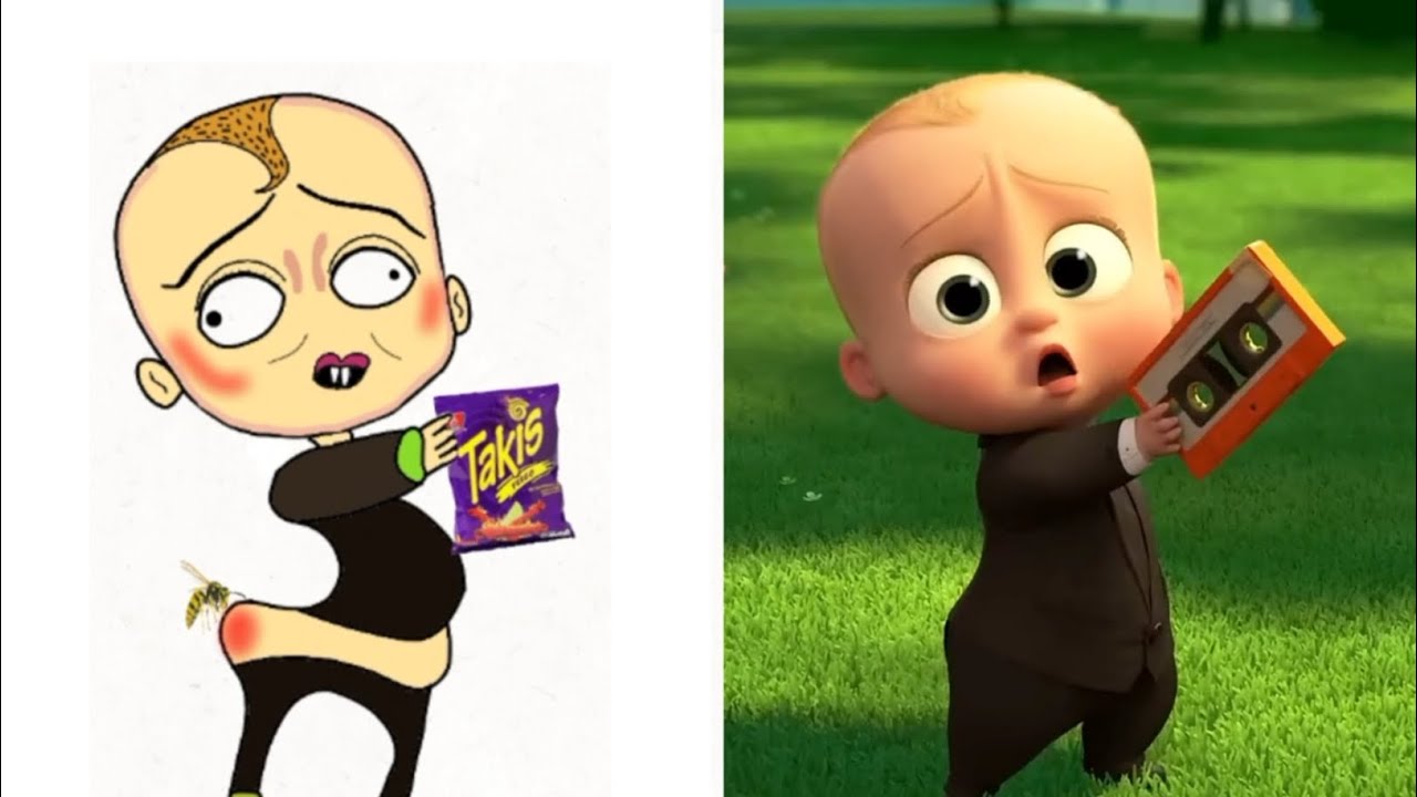 The Boss Baby Best Funny Scene Drawing Meme | Baby Boss Funny Cartoon ...