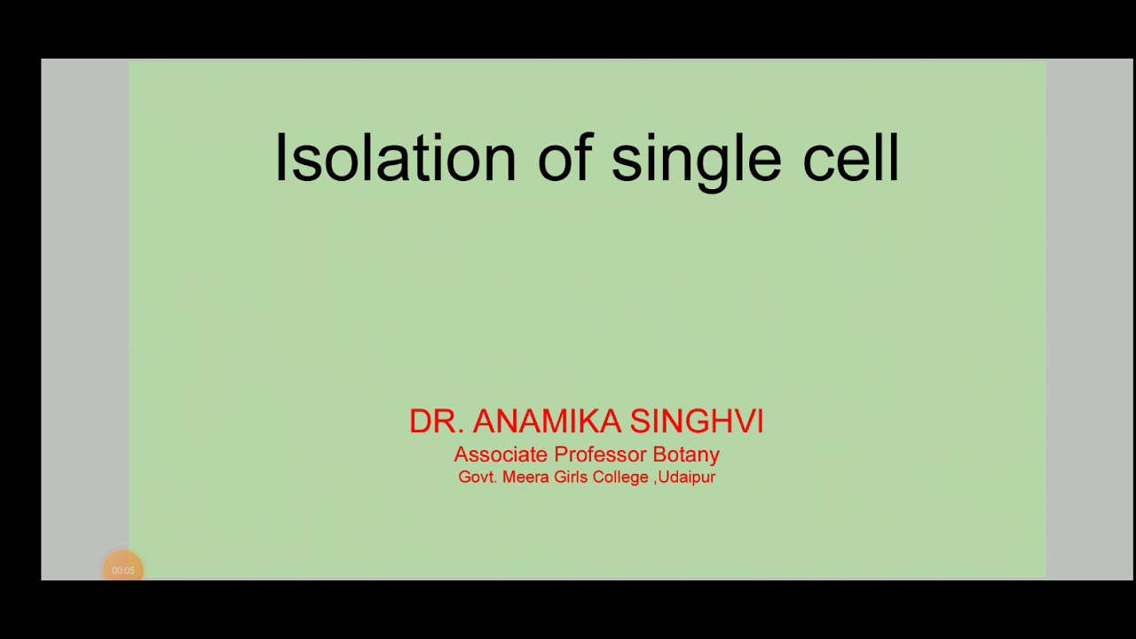 Isolation of Single Cell - YouTube