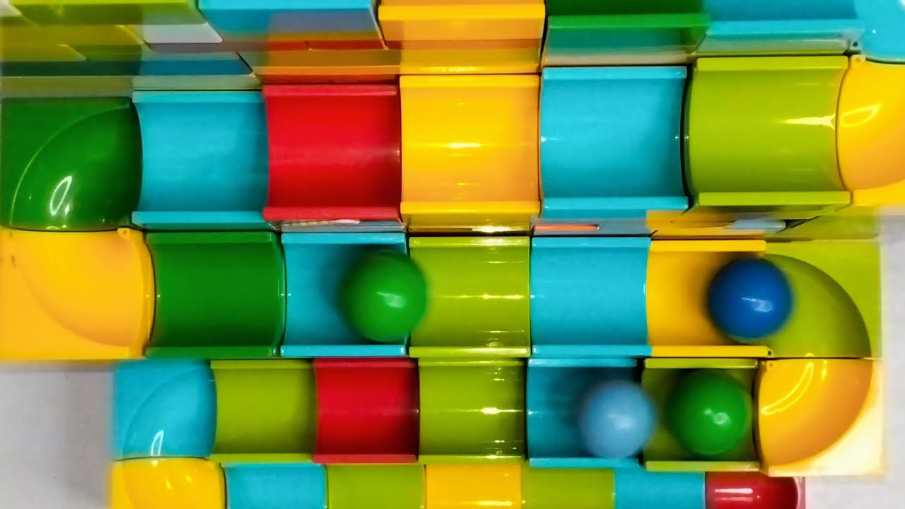 MARBLE RUN ASMR 🪩 The ball goes down a zigzag ladder - YouTube
