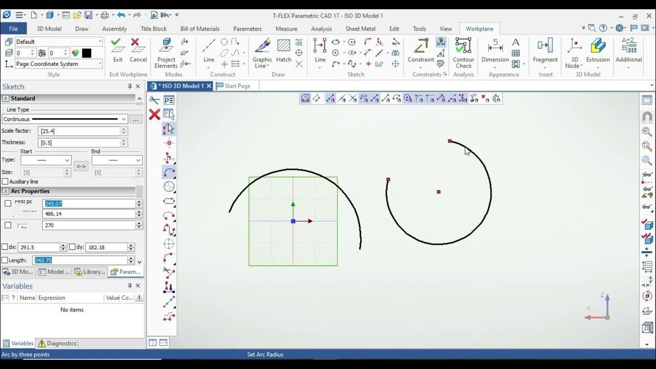 How to Draw ARC Using 3 POINTS,2 POINTS and CENTER in T-Flex || T-Flex INDIA || 3-D Modeling ...