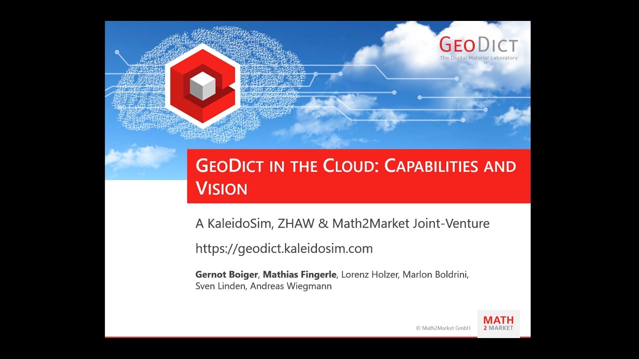 GeoDict® in the Cloud: Capabilities and Vision - GeoDict User Meeting 2020 - YouTube