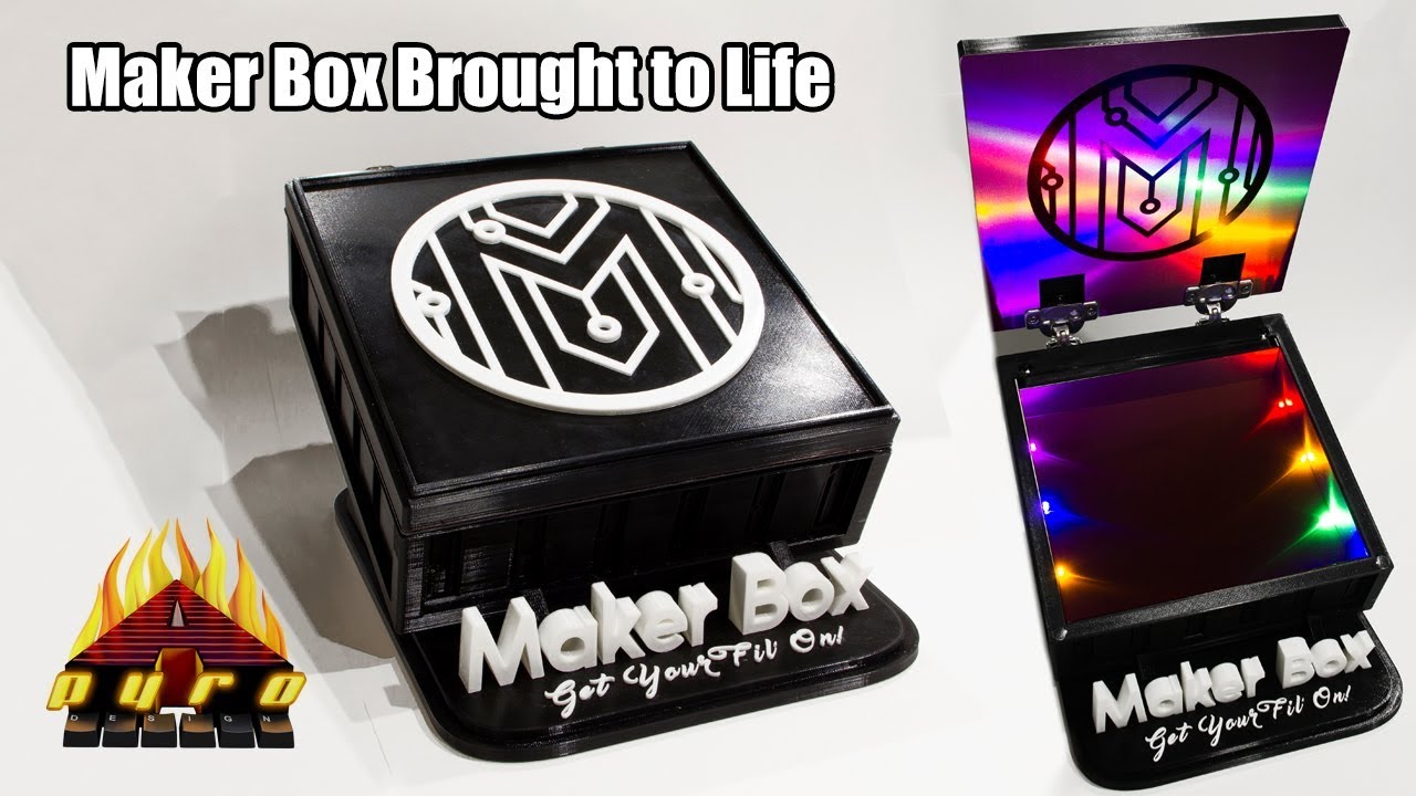 Maker Box Logo Brought to life. 3D Printed with LEDs and Lights added ...