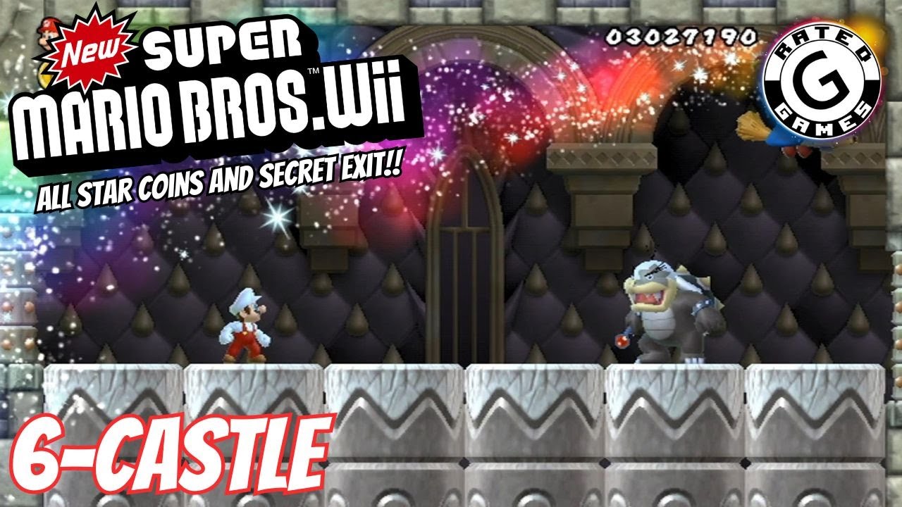 World 6-Castle ALL Star Coins 🪙🪙🪙 New Super Mario Bros. Wii (No ...