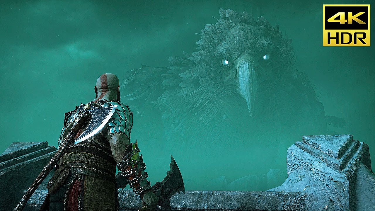 Kratos meets Hraesvelgr (Giant Bird) - God of War Ragnarok (PS5) @ 4K ...