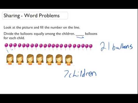 Sharing - word problems with illustrations - YouTube