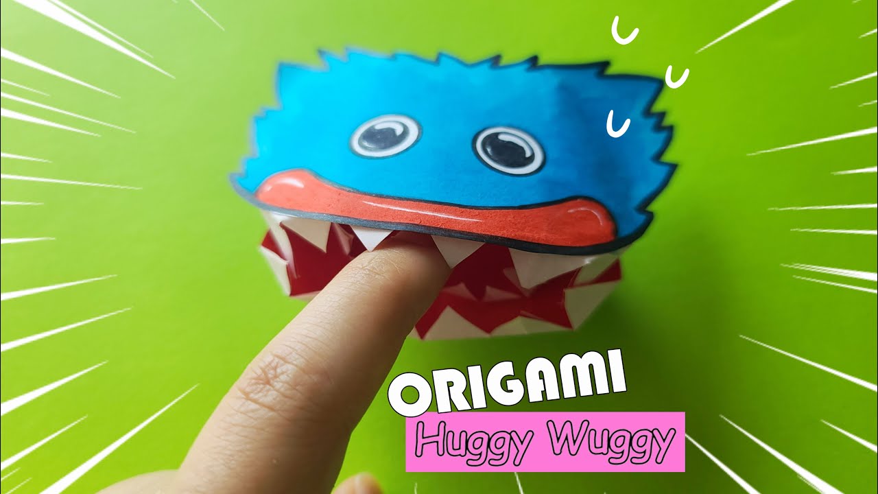 Huggy wuggy face origami | DIY Huggy wuggy face - YouTube