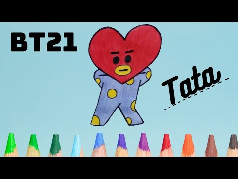 DESENHANDO O TATA | DRAWING THE TATA | BT21 - YouTube