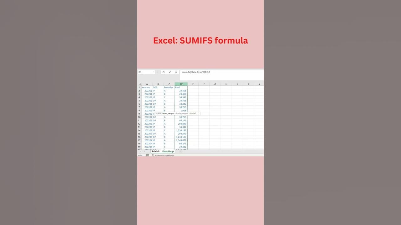 Excel: SUMIFS to sum array with multiple criteria - YouTube