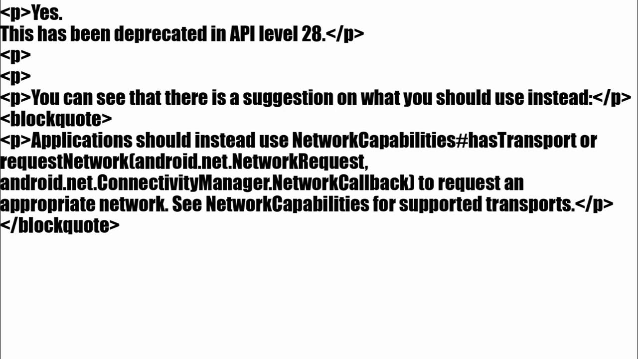 warning: [deprecation] TYPE_MOBILE in ConnectivityManager has been ...