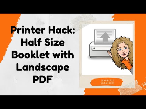 Printer Hack: Half Size Booklet with Landscape PDF - YouTube