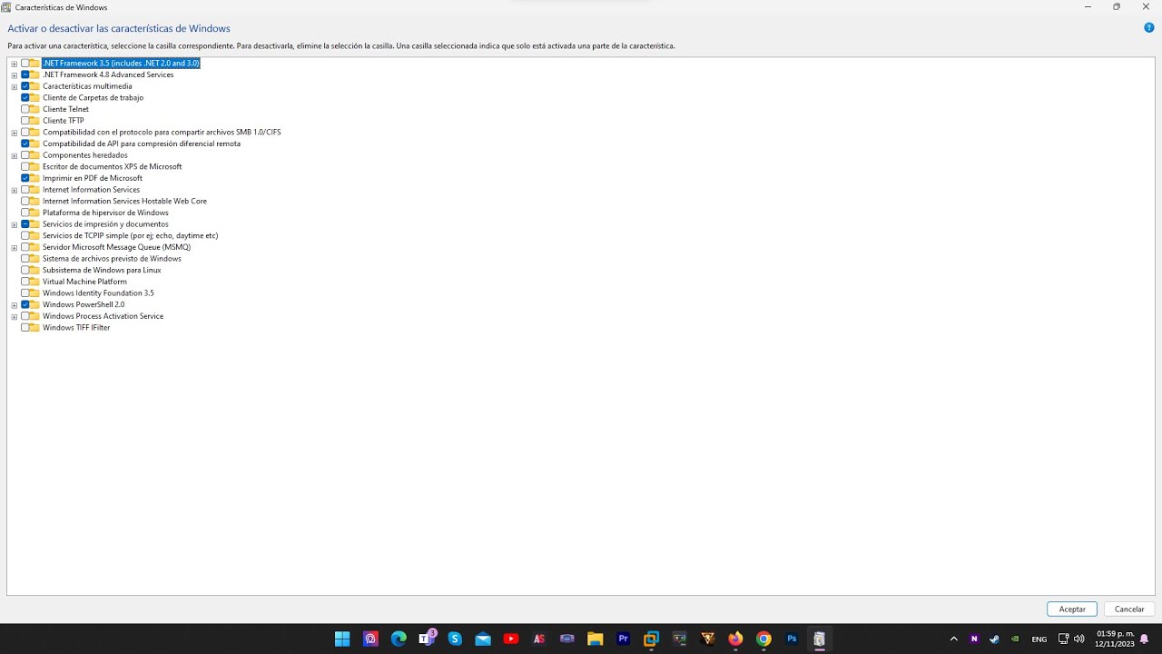 Encontrar : Activar o desactivar características de Windows | En ...