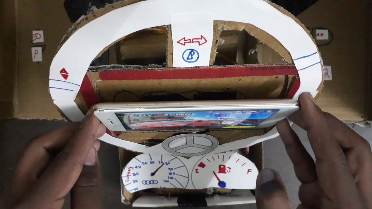 Making of steering wheel for phone।racing game - YouTube