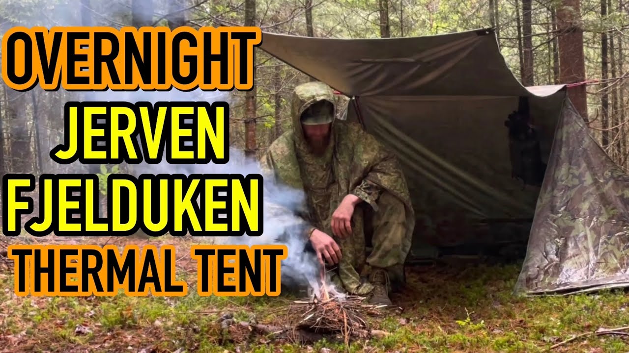 Overnight JERVEN TENT heavy rain Norwegian Special Forces Thermal Shelter - YouTube