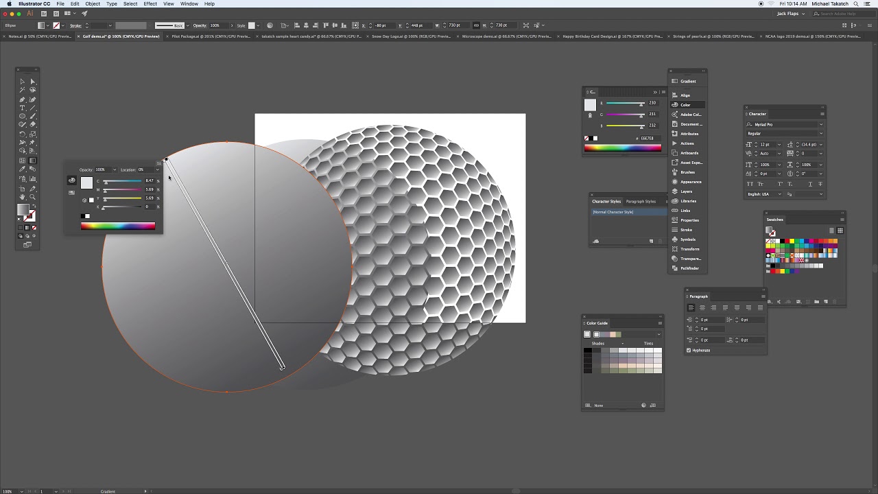 GOLF ball in illustrator - YouTube