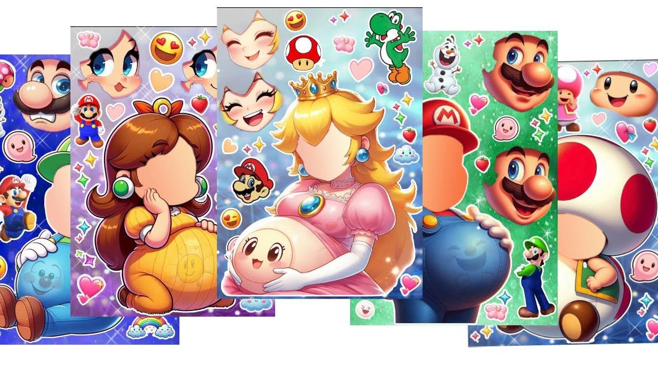 [Paper DIY] スーパーマリオブラザーズ Making Super Mario Bros Sticker Book with ...