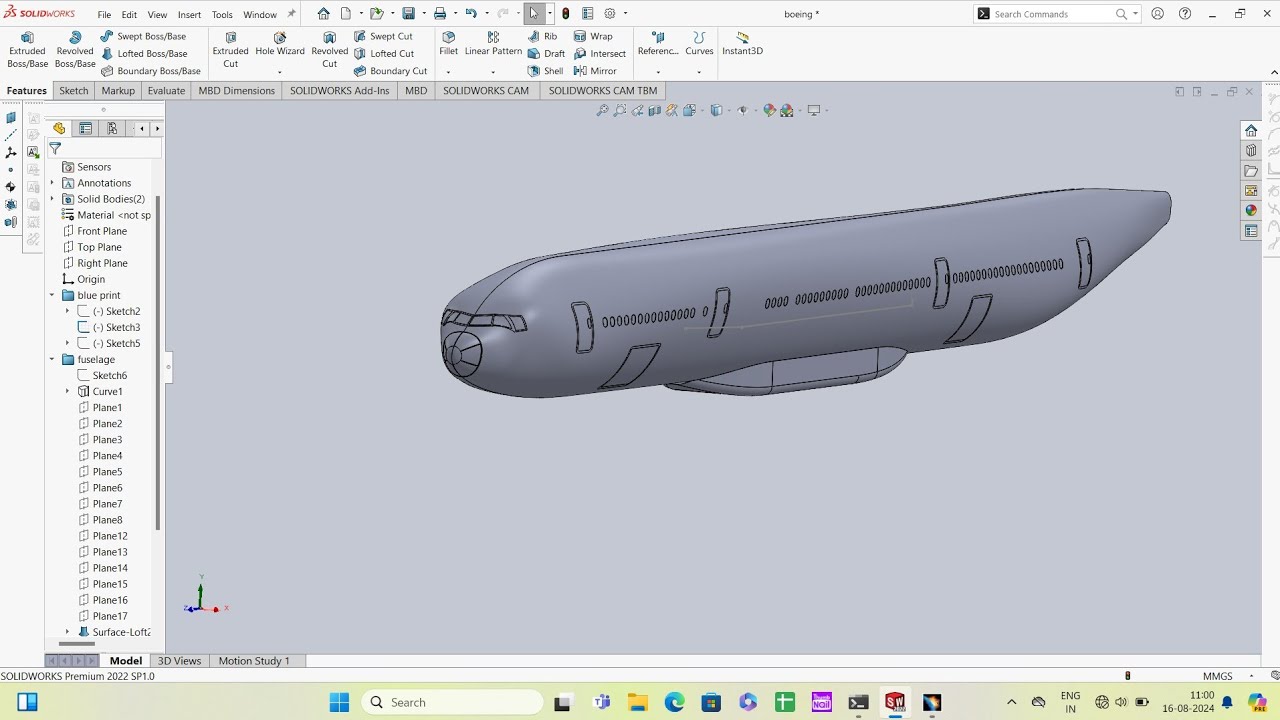 Boeing 777 Body Design Part 7: Creating the Foundation in SolidWorks # ...