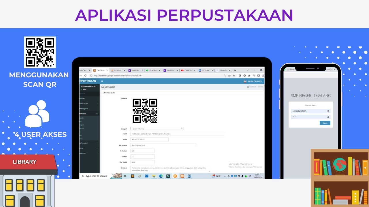 Source Code Aplikasi Berbasis Website Perpustakaan Bisa Scan QR - YouTube