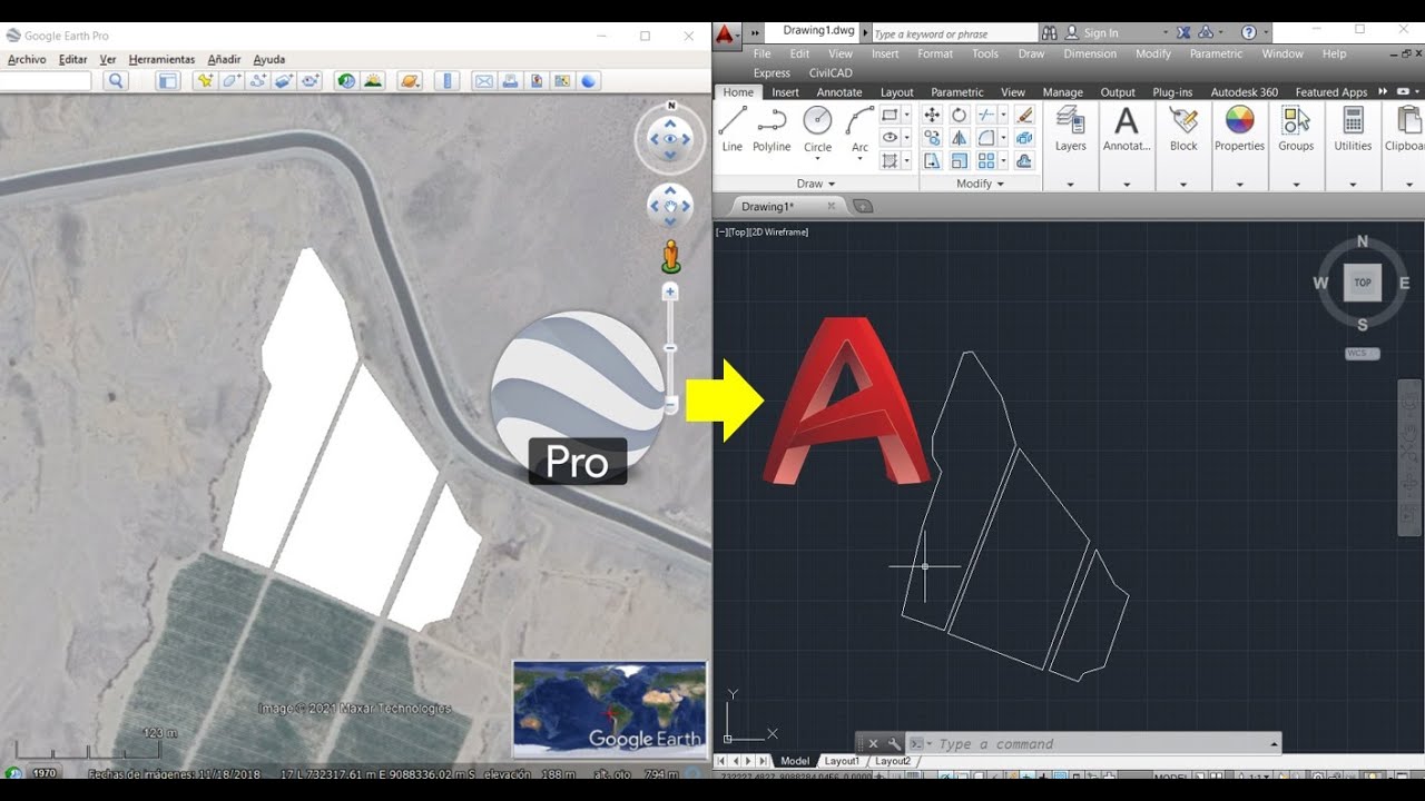 EXPORTAR LEVANTAMIENTO DE GOOGLE EARTH A AUTOCAD CON CIVILCAD DE exportar-levantamiento-de-google-earth-a-autocad-con-civilcad-de