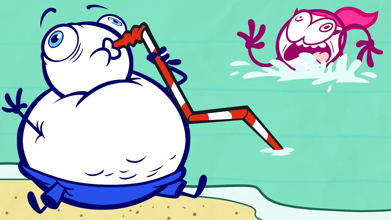 Pencilmate & Pencilmiss 🌊 SURF WAVE & FUN 🌊 SHARK Compilation 🦈 STUCK ...