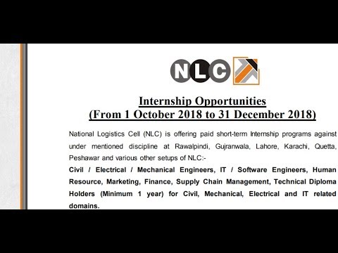 National Logistics Cell (NLC) Internship Program| NLC internship - YouTube
