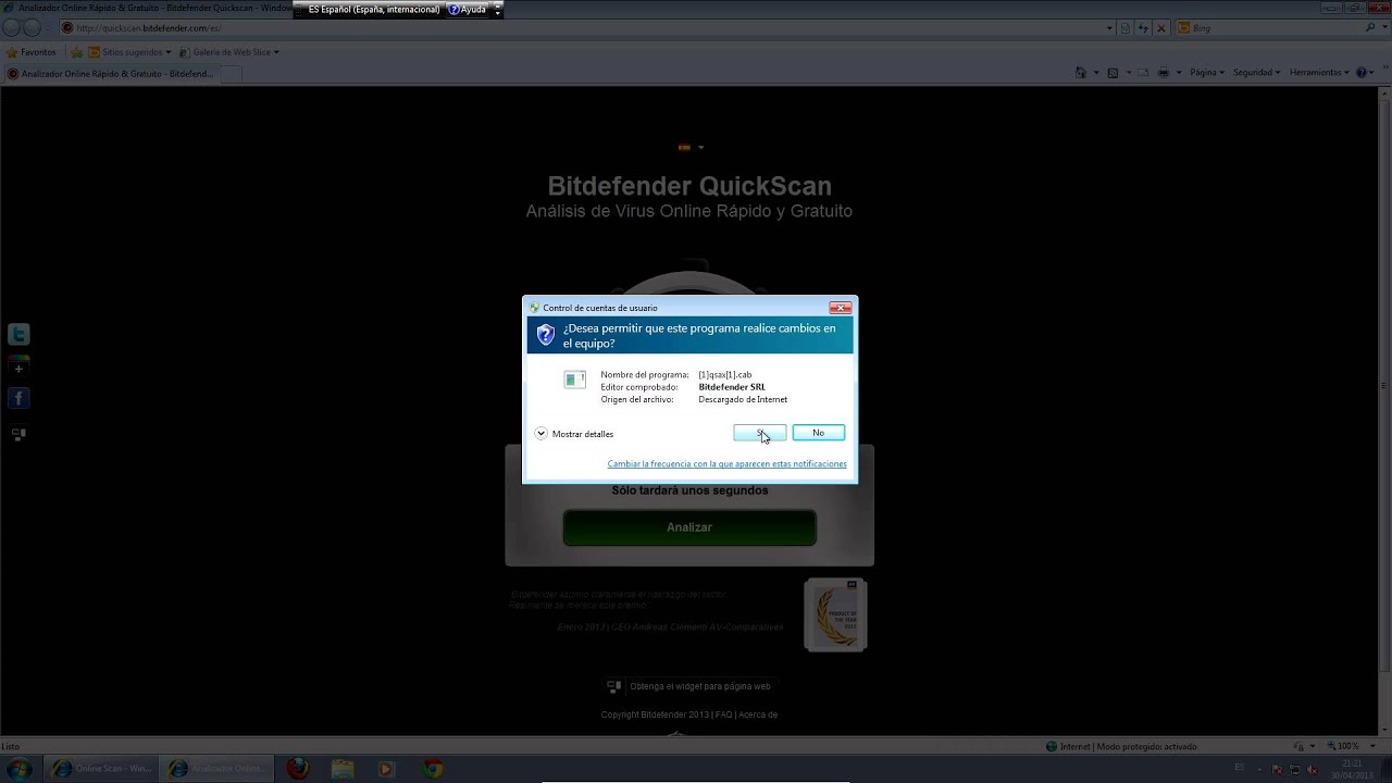 Escanear Ordenador con Antivirus Bitdefender Online - YouTube