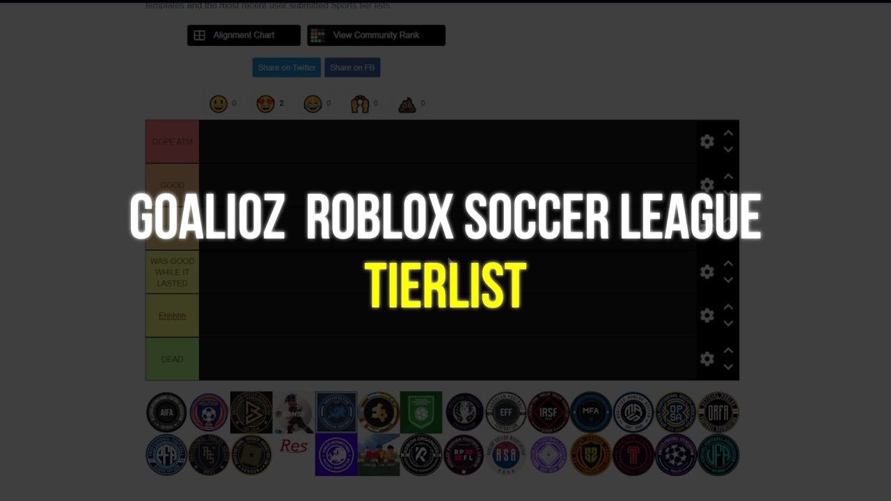 My Roblox Soccer League Tierlist! (PRS,VFA,MRS,EFA and etc.) - YouTube