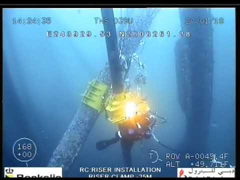 Offshore Commercial Diver Riser guide clamp installation - YouTube