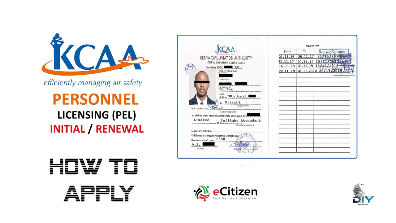 KCAA e-citizen | Personnel Licensing | How to - YouTube