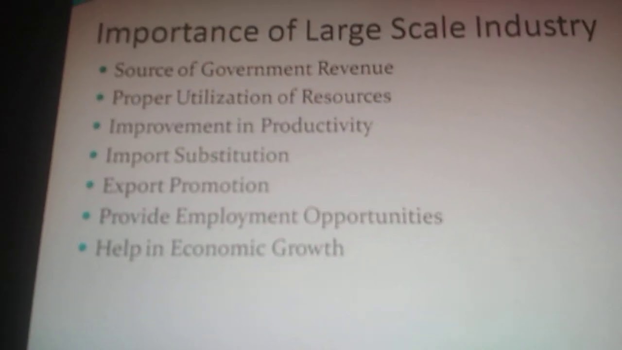 Industrial Economics-Large Scale Industries - YouTube