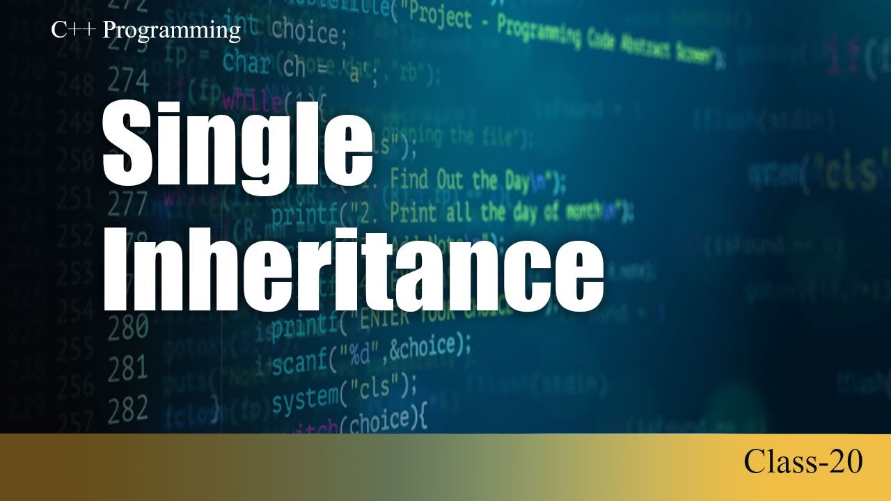 Single inheritance in c++ in hindi#inheritance - YouTube