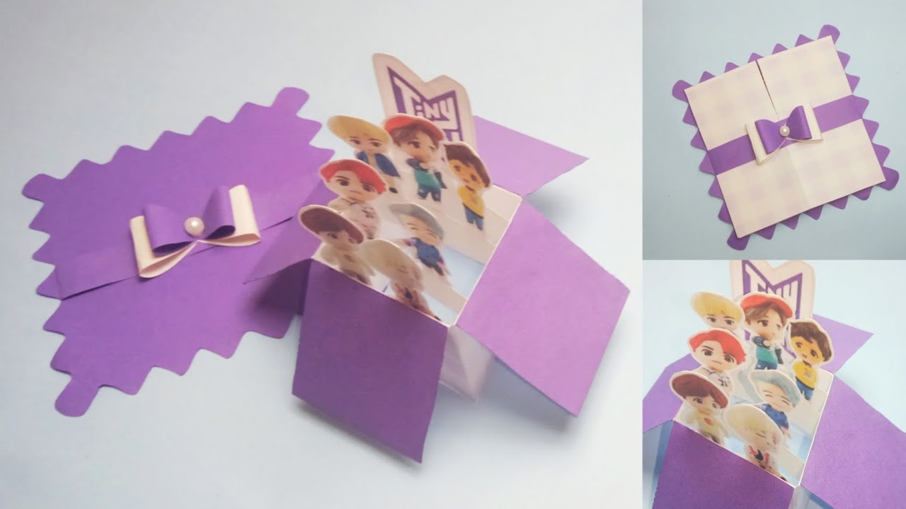 diy 3D popup card || diy BTS ||tinytan card || best card ideas for BTS ...