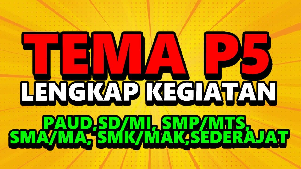 🔴PENJELASAN LENGKAP TEMA P5 PROJEK PENGUATAN PROFIL PELAJAR PANCASILA ...