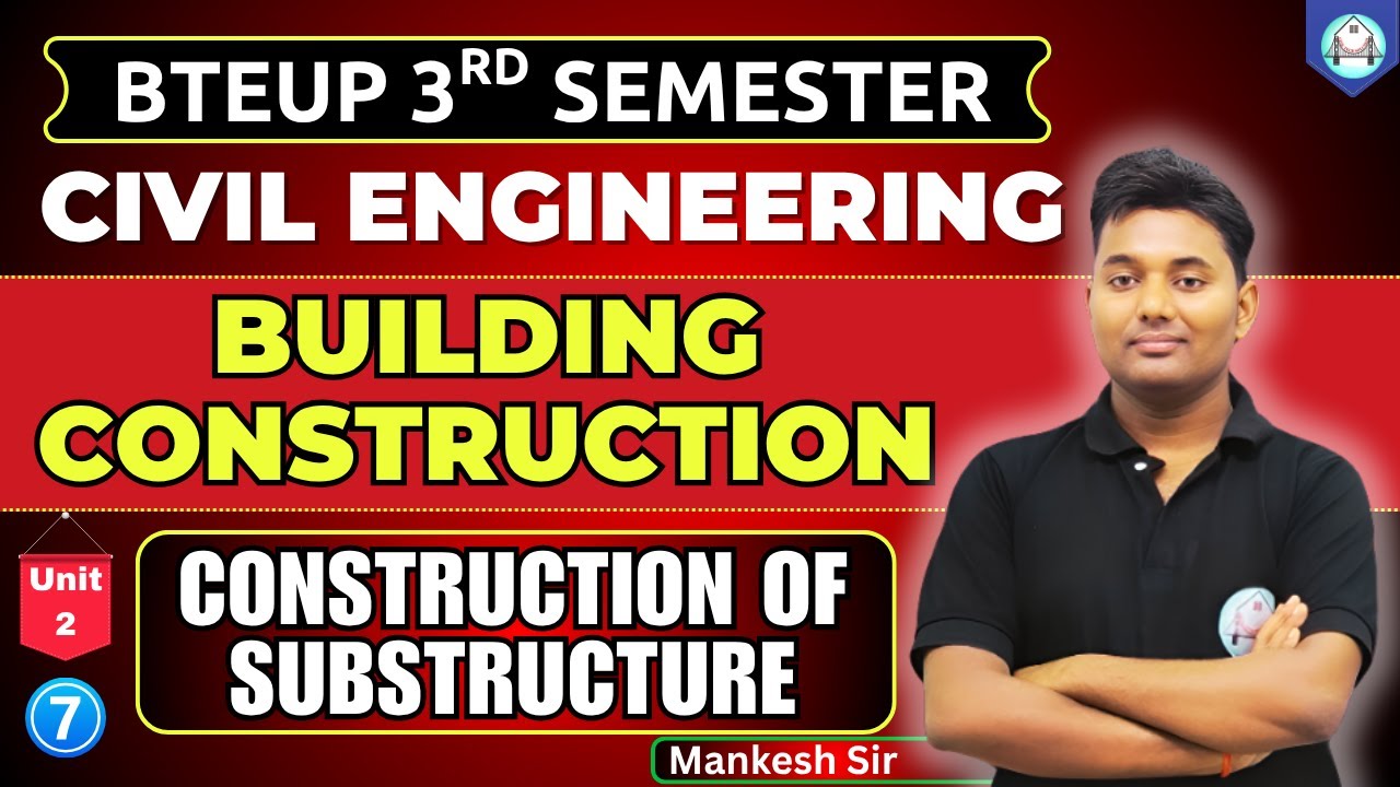 🔥BTEUP Third Sem | Building Construction | Unit-2| Construction of ...