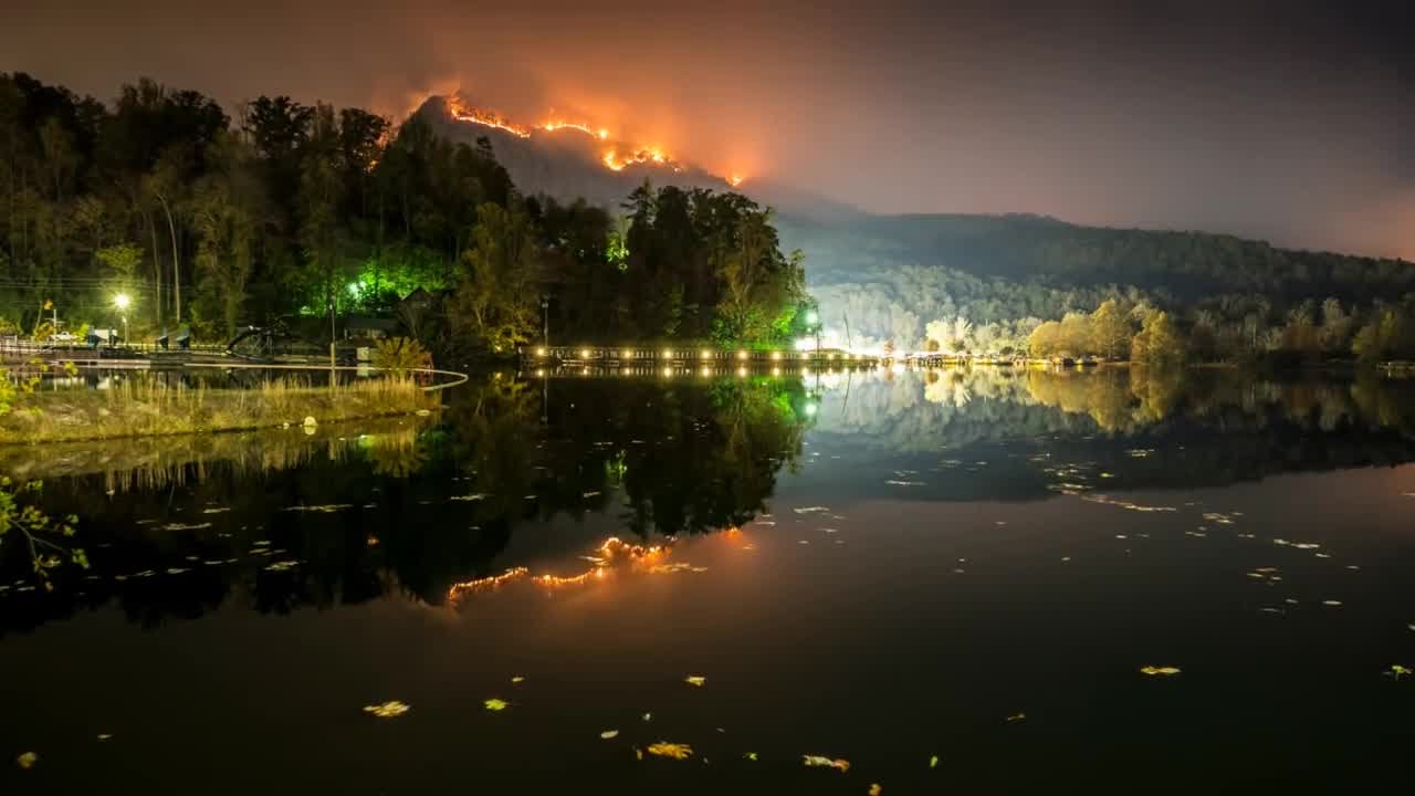 Cathy Anderson video of time lapse of Lake Lure wildfire - YouTube