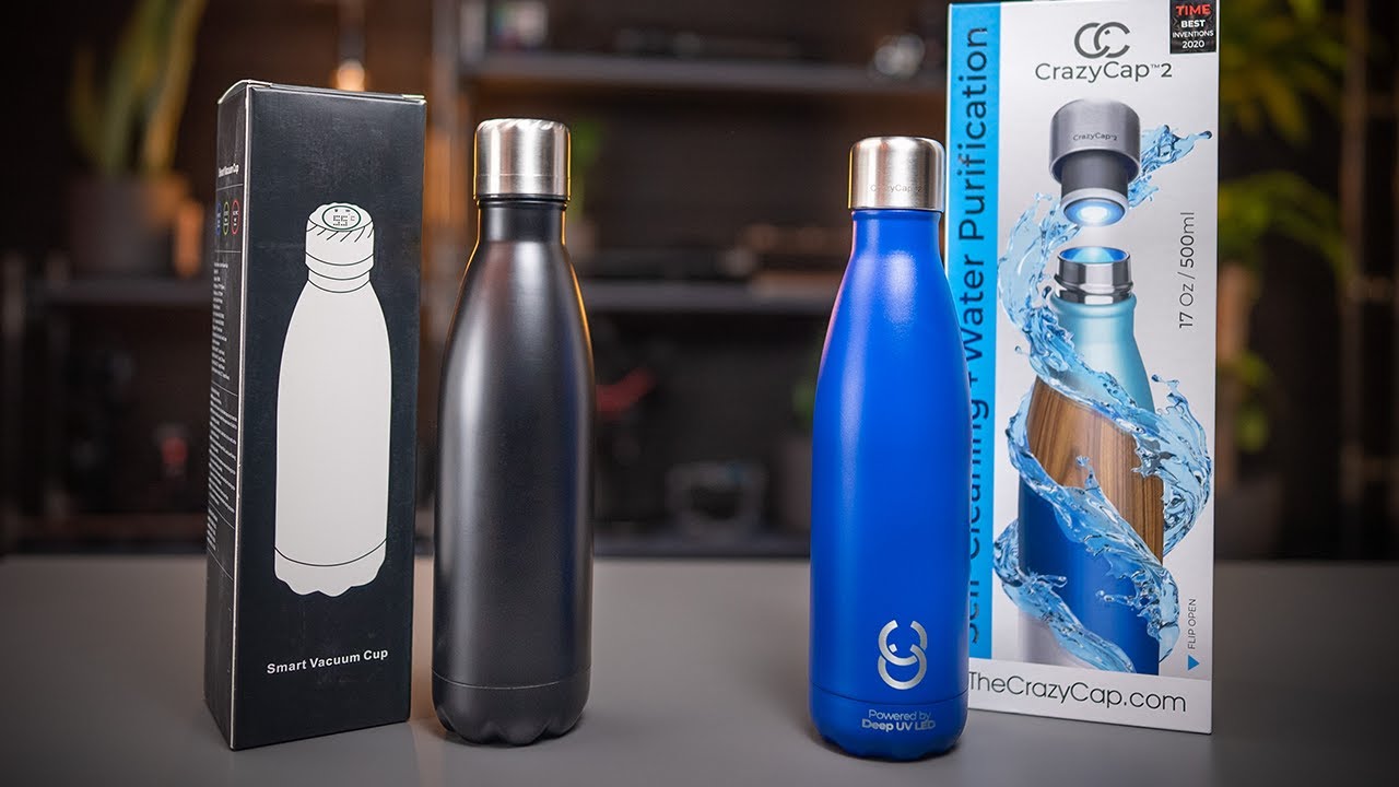 CrazyCap 2 VS Cheapest Amazon Self-cleaning UV Bottle - YouTube