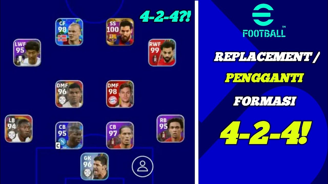 PENGGANTI FORMASI 4-2-4 DENGAN FORMASI INI 🤩 | EFOOTBALL 2023 MOBILE ...