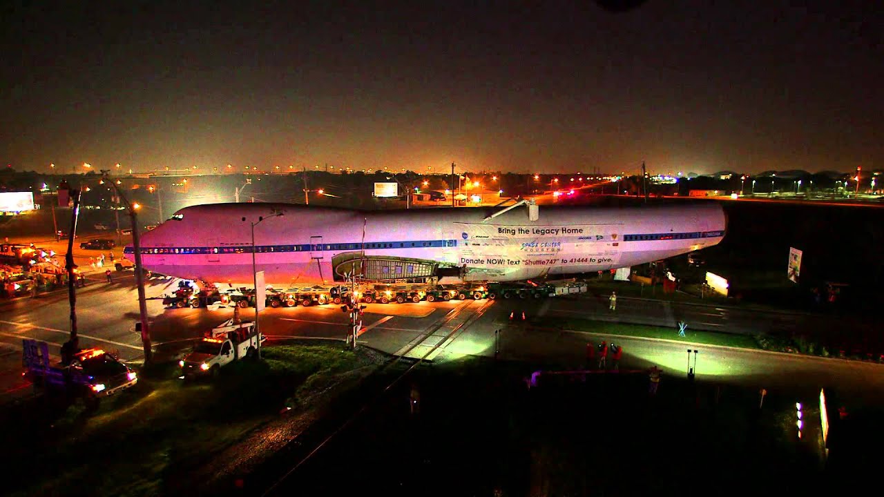 Shuttle Carrier Aircraft's big move to Space Center Houston - YouTube