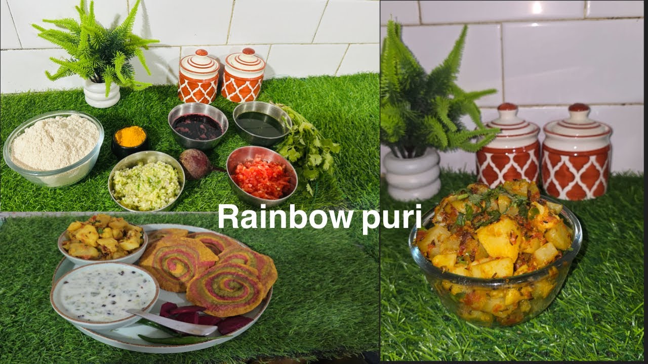 New recipe Rainbow puri with Aloo sabji 😋.. tasty recipe by XYZ Neelu ...