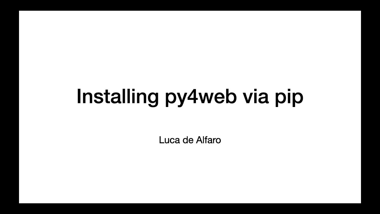 Installing py4web via pip - YouTube
