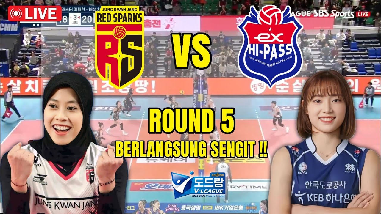 🔴 BERLANGSUNG SENGIT‼️~ RED SPARKS VS HI PASS || COME BACK 3-2 || KO HEE-JIN BUAT KESALAHAN ...