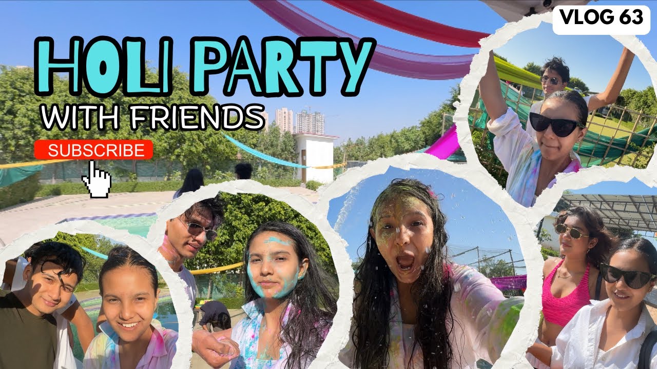 Holi party with friends😍♥️ | pool party😎 | Holi festival🙏🏻 | Arushi ...