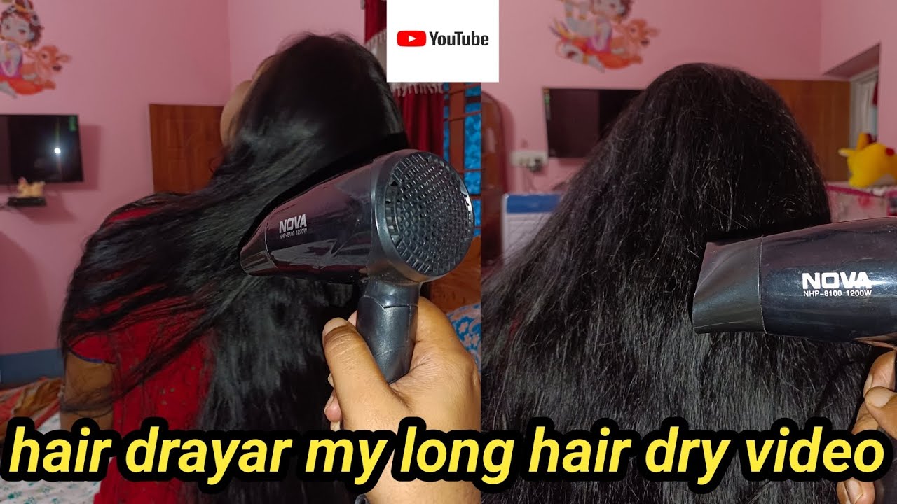 hair drayar my long hair dry video @MamonisVlog #youtube #vlog #viral # ...