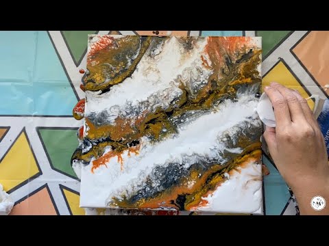 3D Water-droplets Acrylic Pouring Painting Demo for Beginners ...