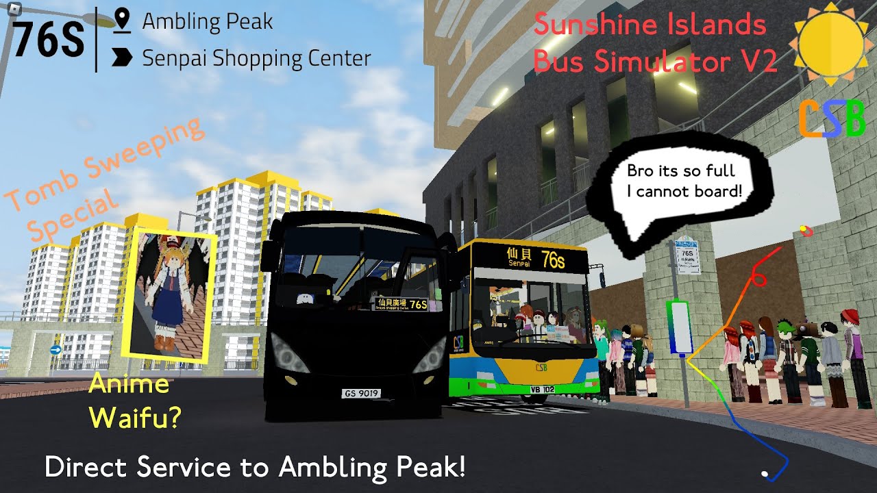 [Roblox] Sunshine Islands V2 Bus route 76S (Ambling Peak 安靈臺 - Senpai ...