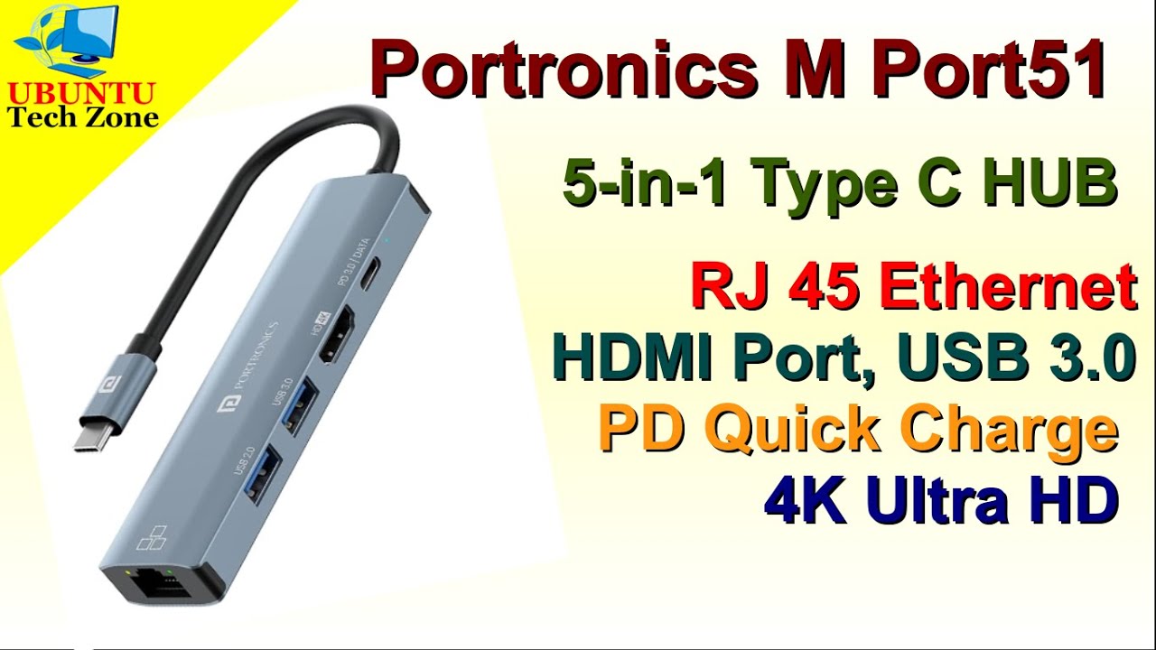 The Best USB HUB My Review Portronics Mport 51 Hub 5-in-1 Type C HUB ...