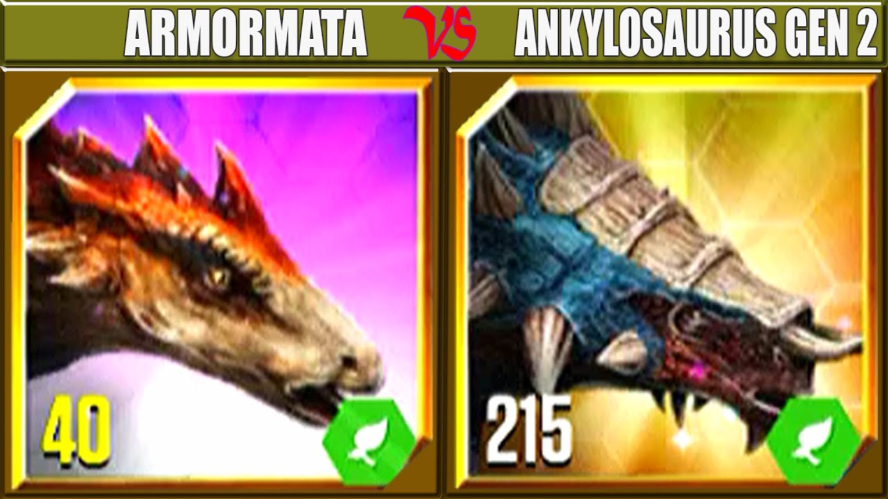 ARMORMATA VS ANKYLOSAURUS GEN 2 | JURASSIC WORLD THE GAME - YouTube